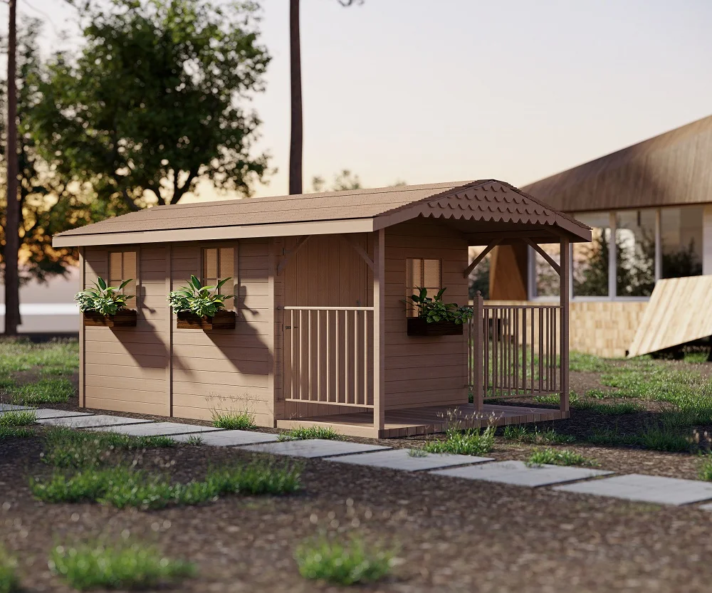 Modern Design Wood Storage Shed - Waterproof Cedar House