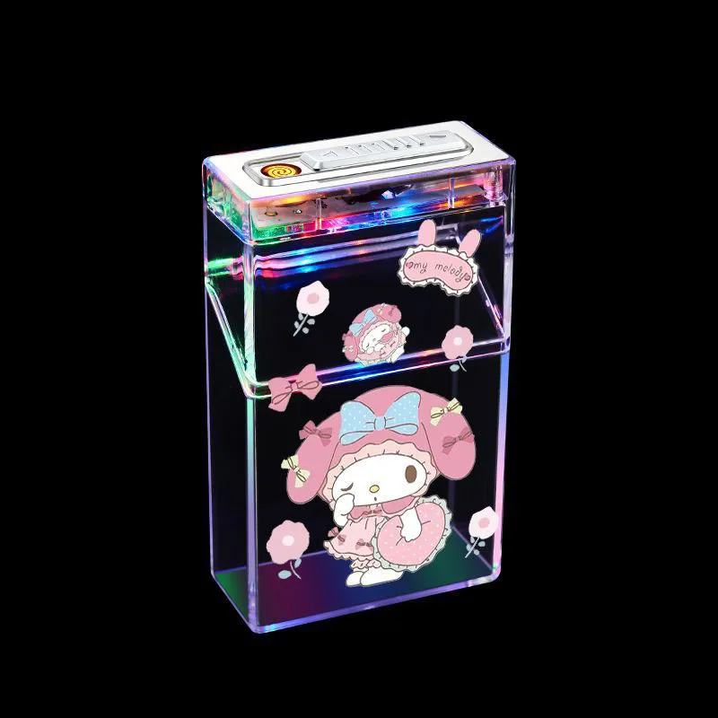 Hello Kitty Kuromi Puppy Cigarette Case with Rechargeable Lighter