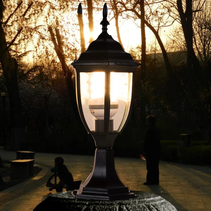 Exterior Pier Mount Lamp Outdoor Garden House Fancy Main Gate Pillar ...