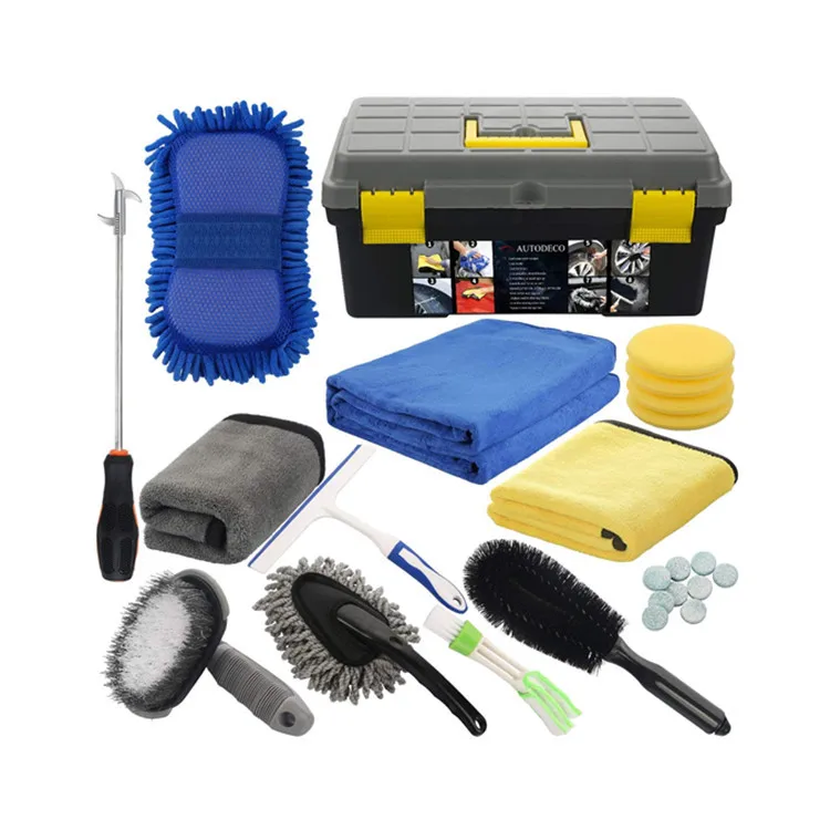 Kit Peralatan Cuci Mobil Interior Eksterior Handuk Ban Set Sikat ...