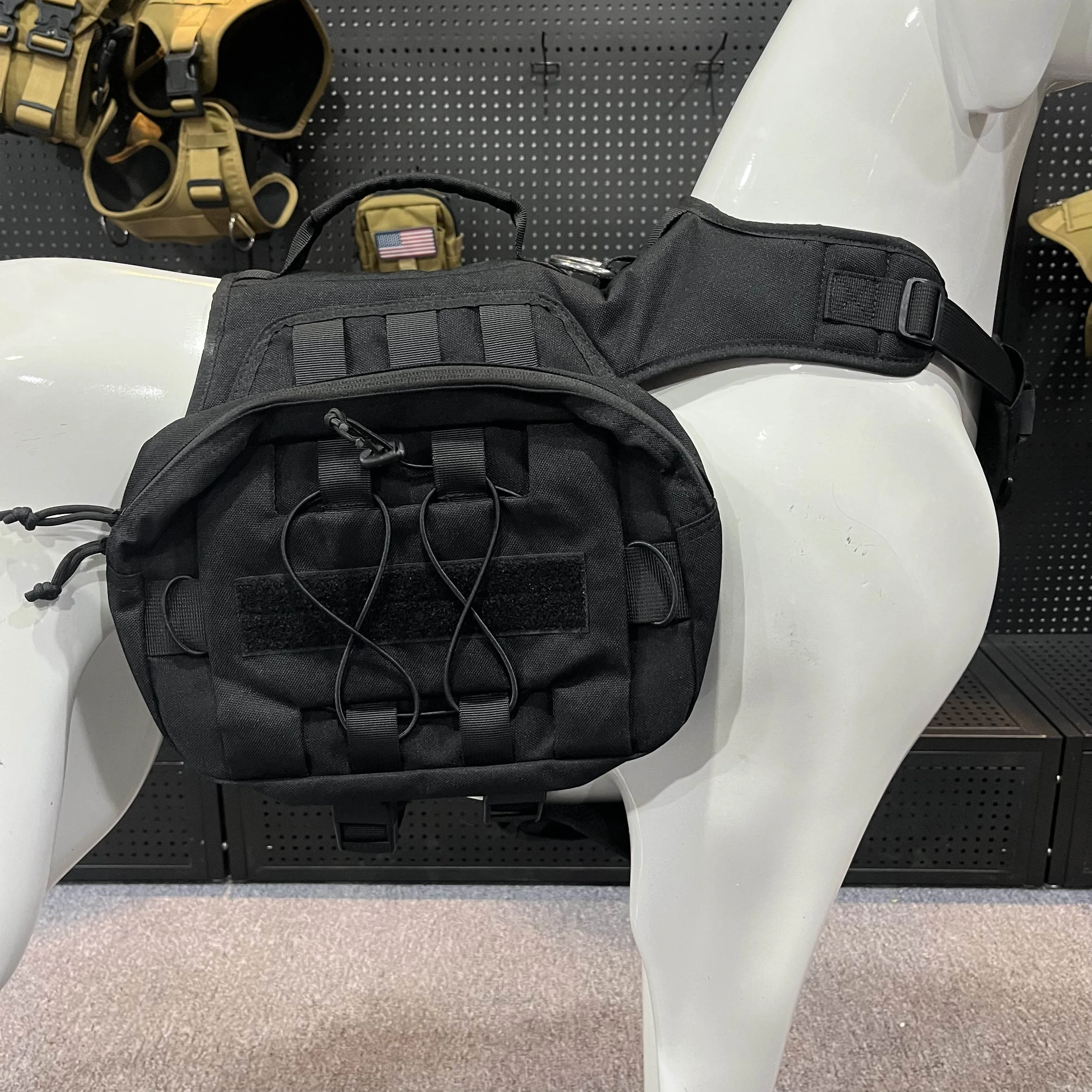 Tactical Dog Backpack Two Sides Pouch Bag Loading Bowl Dog Harness For ...