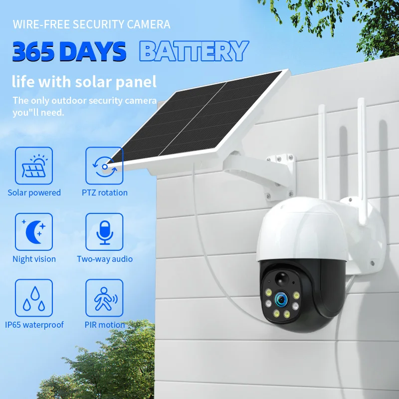 V380 Pro 2mp Jortan Solar Panel Power Ip Camera Pir Wifi 4g Security ...