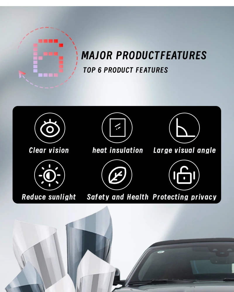 Black High Heat Insulation Best Sale Car Window Film Automotive Films ...
