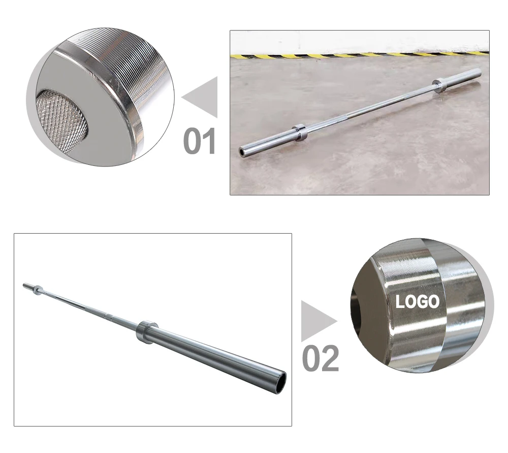 Barra De Metal Gym - Durable Chrome Plated Barbell Bars