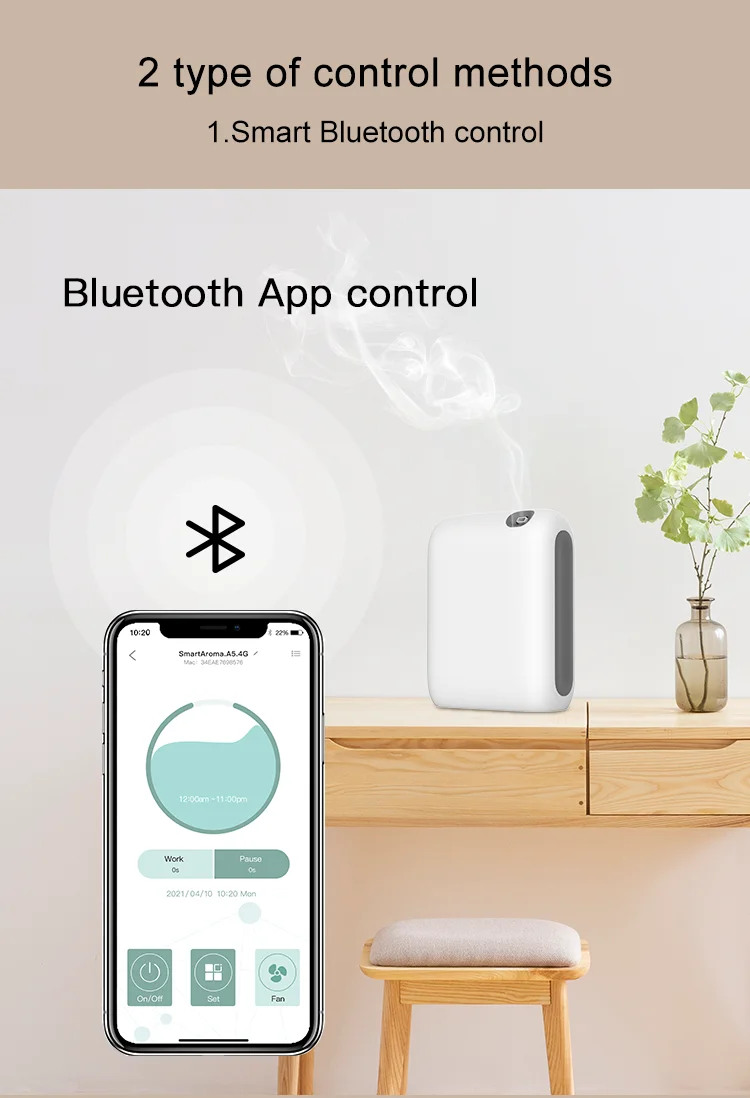 OUWAVE Bluetooth Scent Diffuser - Aromatherapy Made Easy