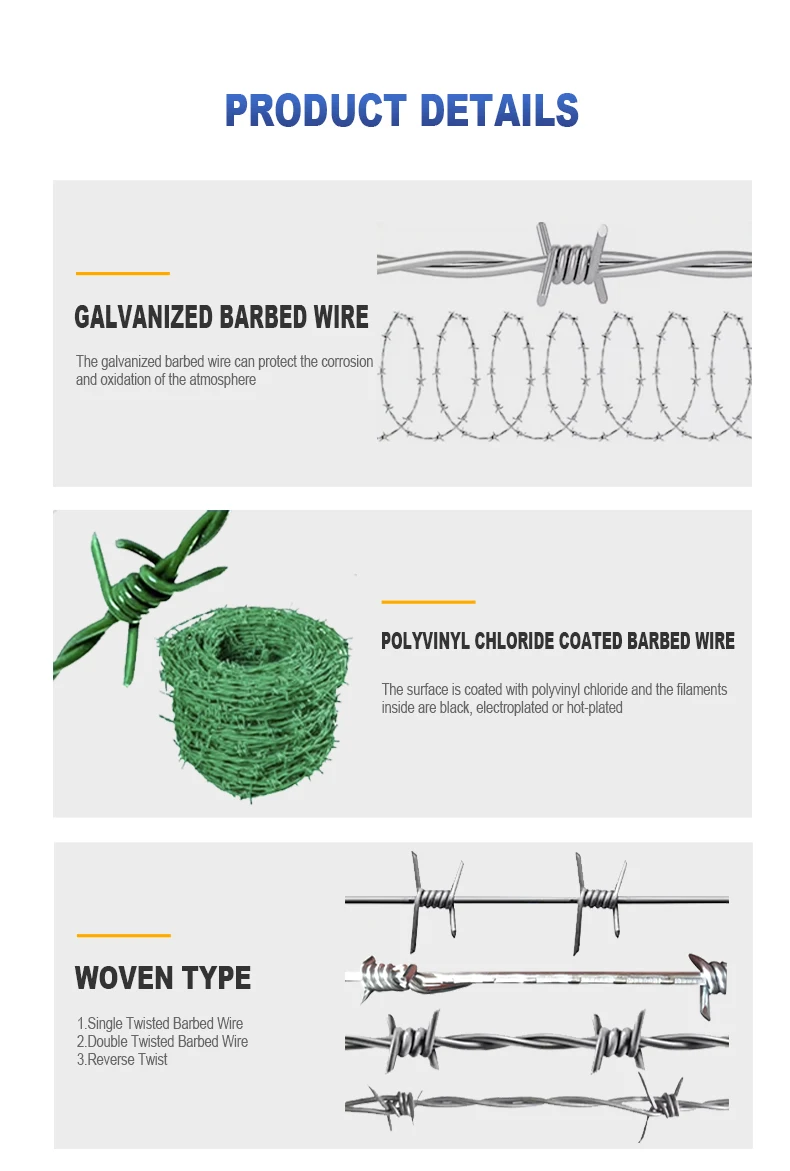 Iron Barbed Wire Metal Fence Barbed Wire Alambre De Puas for Security ...