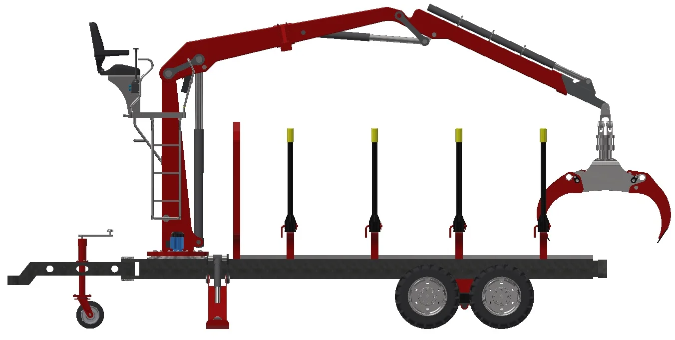Self Loading Log Loader Trailer With Crane Timber Loader Log Trailers ...