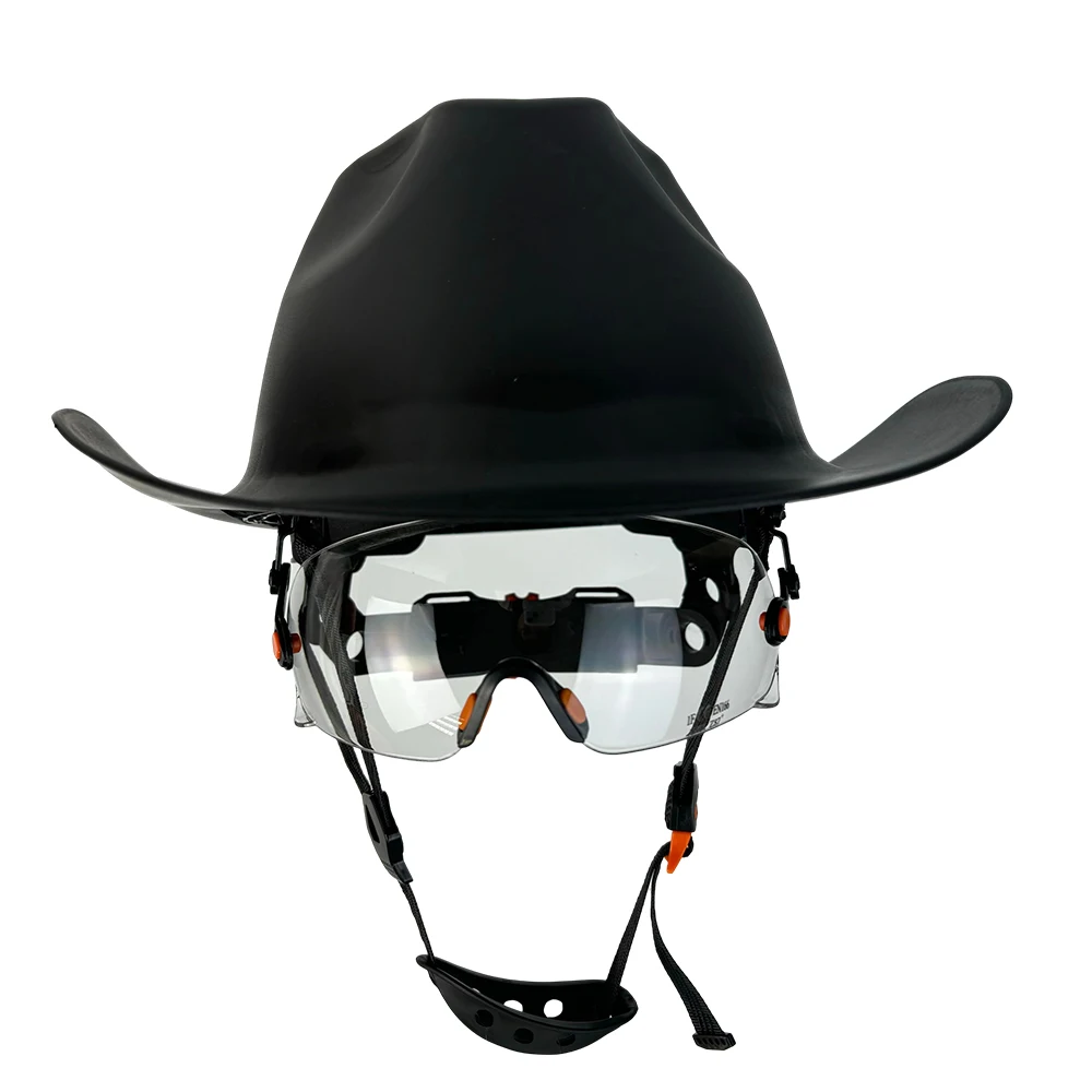 Hbc Newest Black Western Cowboy Safety Helmet Abs Hdpe Hard Hat With ...