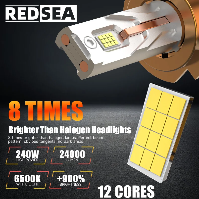 Redsea R46 260W LED Headlight Bulb - H7 H4 H11 9005 9006, 6000K ...