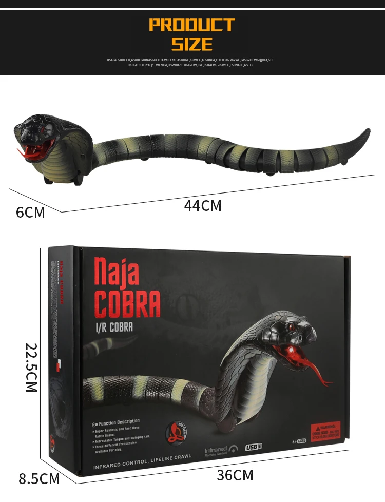 Realistic Animal Remote Control Snake For Children Realistic Snake Toy ...
