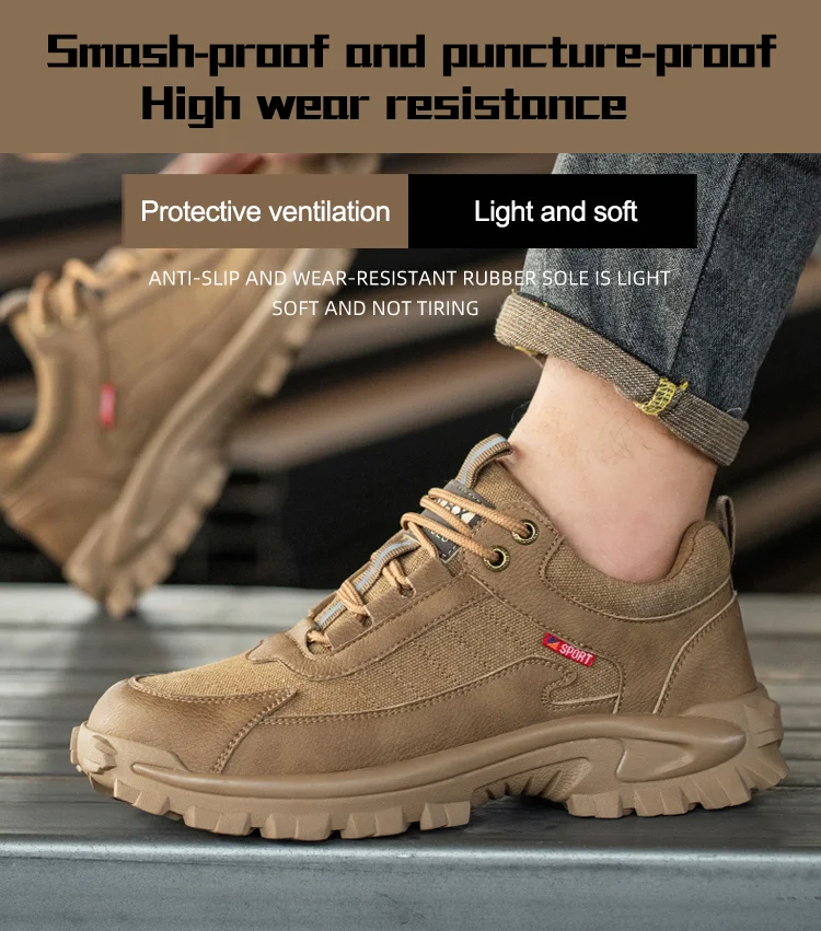 Steel Toe Puncture Proof Construction Lightweight Breathable Sneakers ...