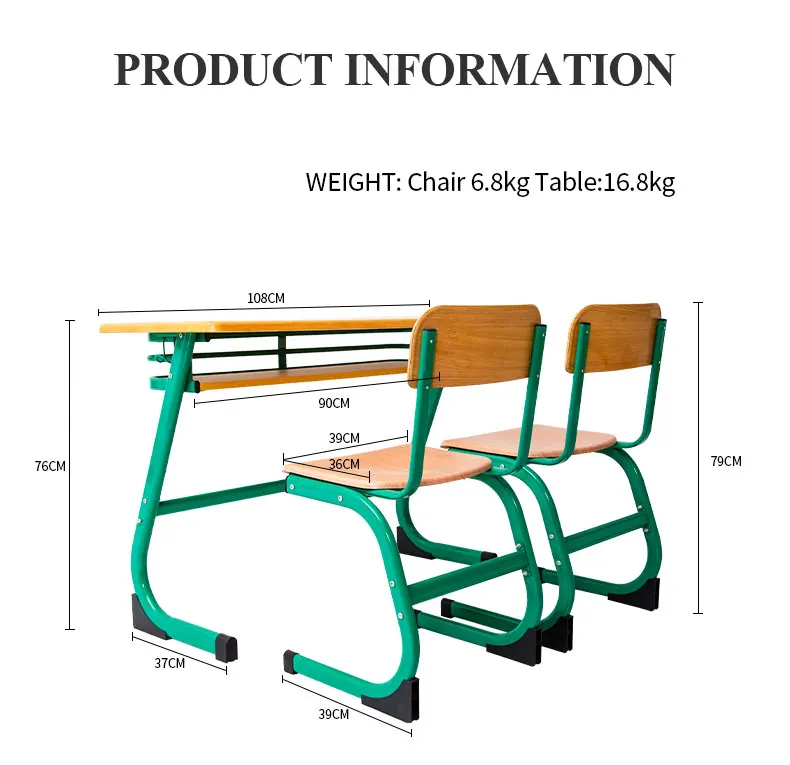 Two Person Wooden Student Seating Desk For School University Classroom ...