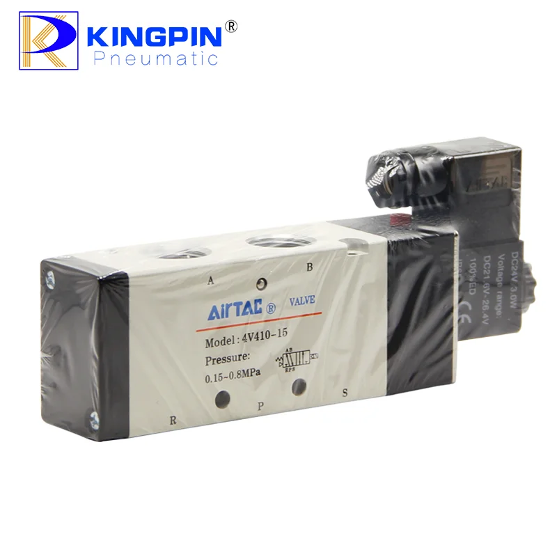 4V410-15 DC24V Solenoid Valve for Air - AIRTAC Pneumatic Air Valve for ...
