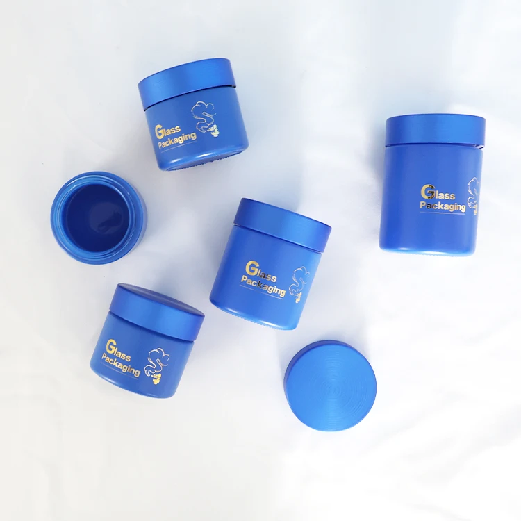 2oz 3oz Print logo Custom Frosted Child Proof Leaf Flower Glass Jars ...