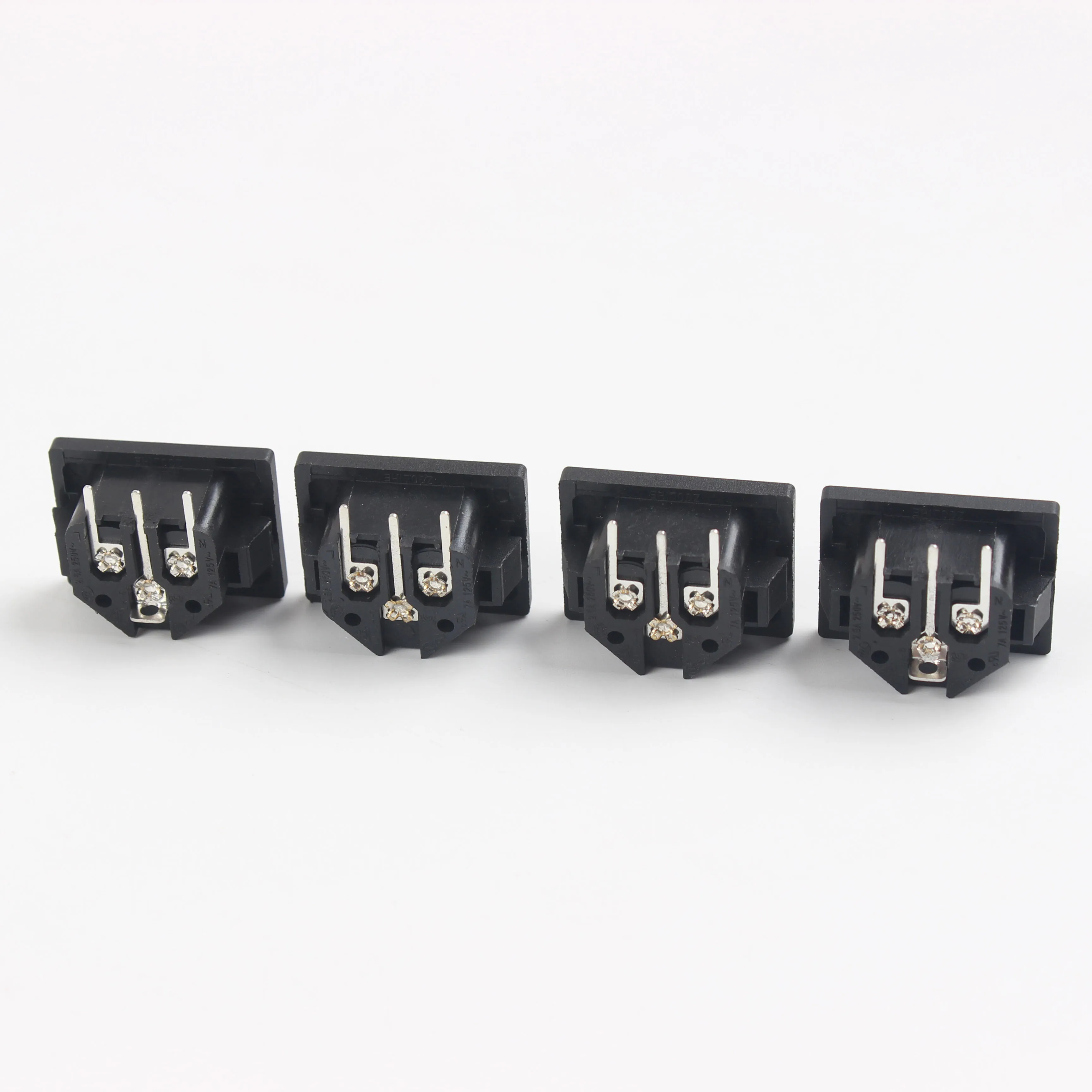 3 Pin Ac Power Connector C6 Socket Wiring 2.5a 250v Pcb Mounting Inlet ...