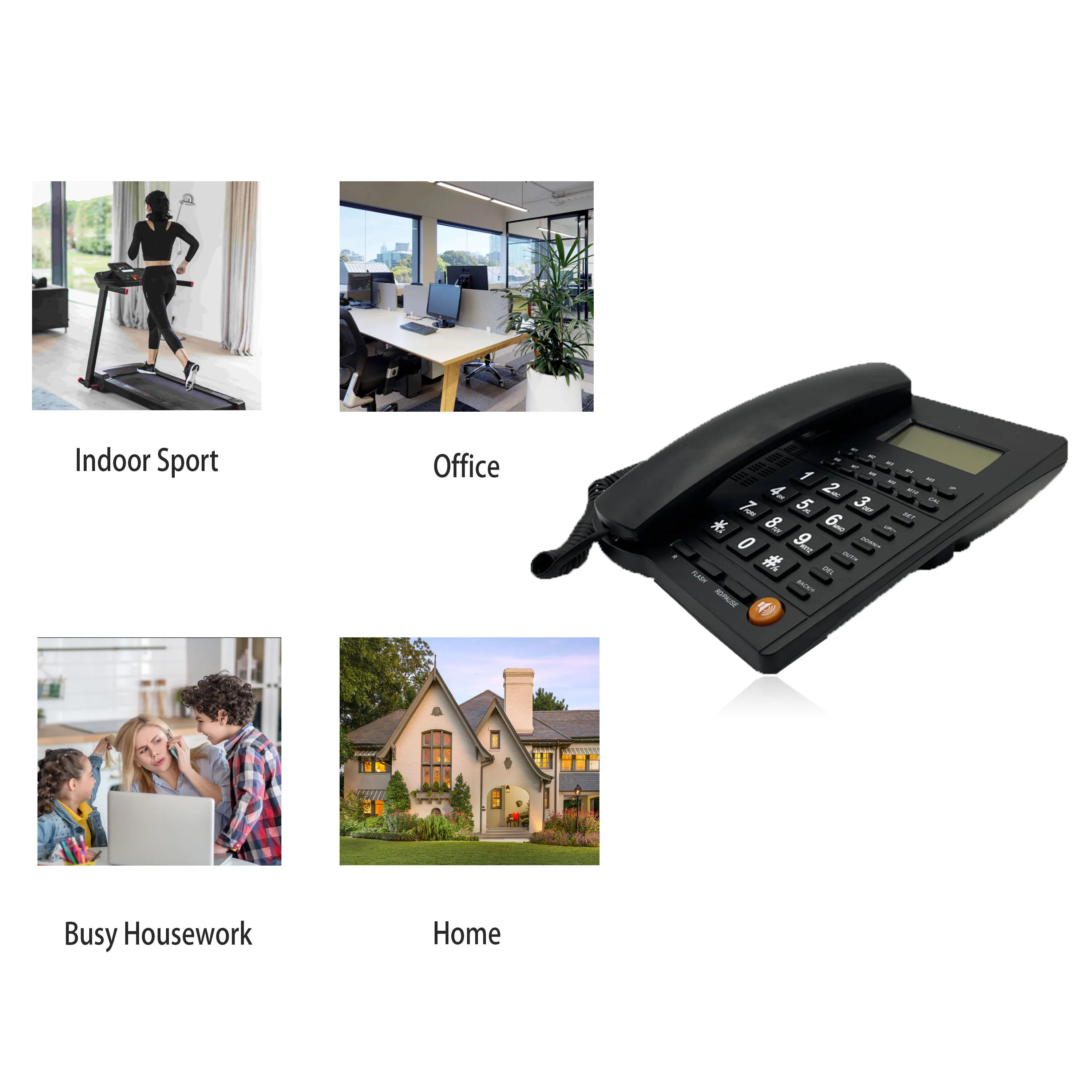 Corded Telephone Set with Caller ID Screen for Office & Hotel Use Wired ...