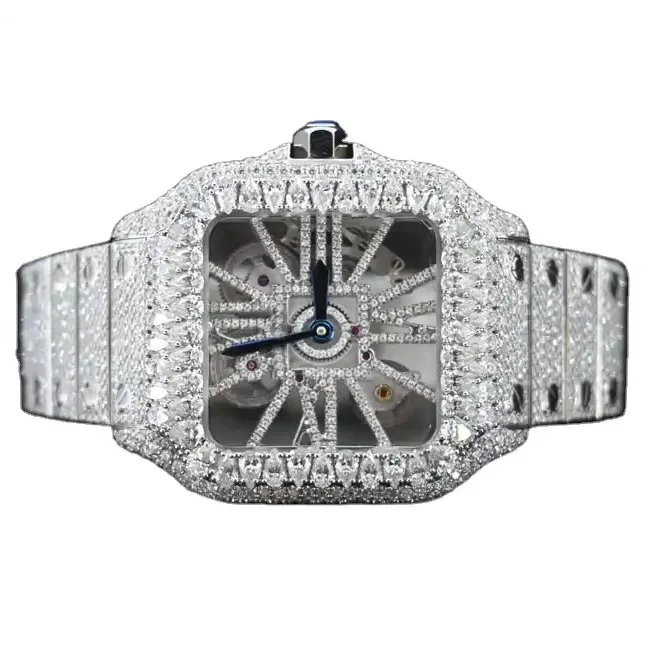 Luxury Modern Design Iced Cut 30 Carat Vvs Clarity Diamond Watch For ...