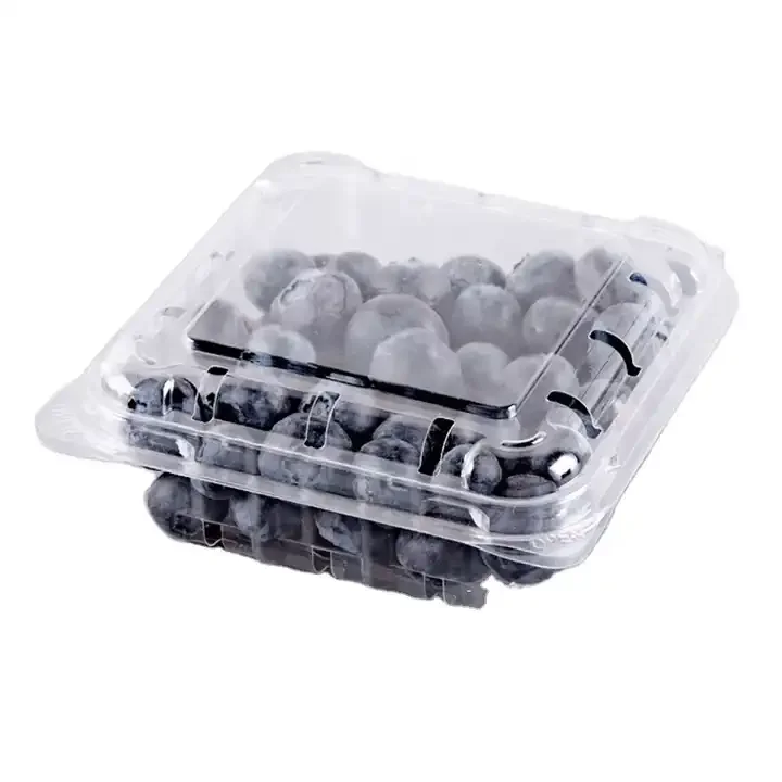 Custom Perforated Plastic Blueberry Clamshell Container PET Fresh Fruit ...