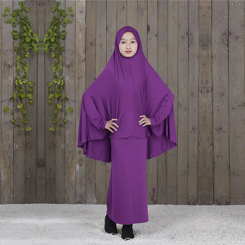 2024 Eid Ramadan Kids Islamic Prayer Clothes 2pcs Set Muslim Kids Girls ...