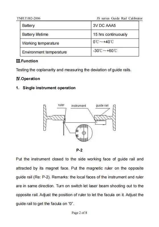 Elevator Guide Rail Calibrator JS-302 - Precision & Durability