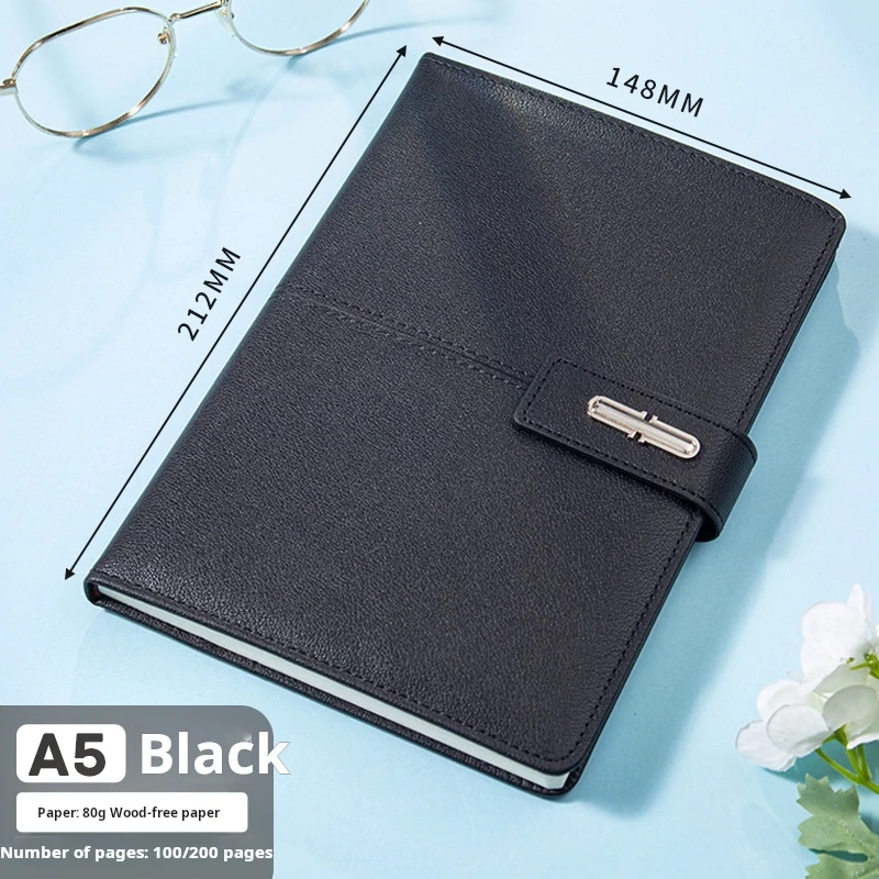 Custom Black Notebook with Box Thermos Cup Journal Gift Set