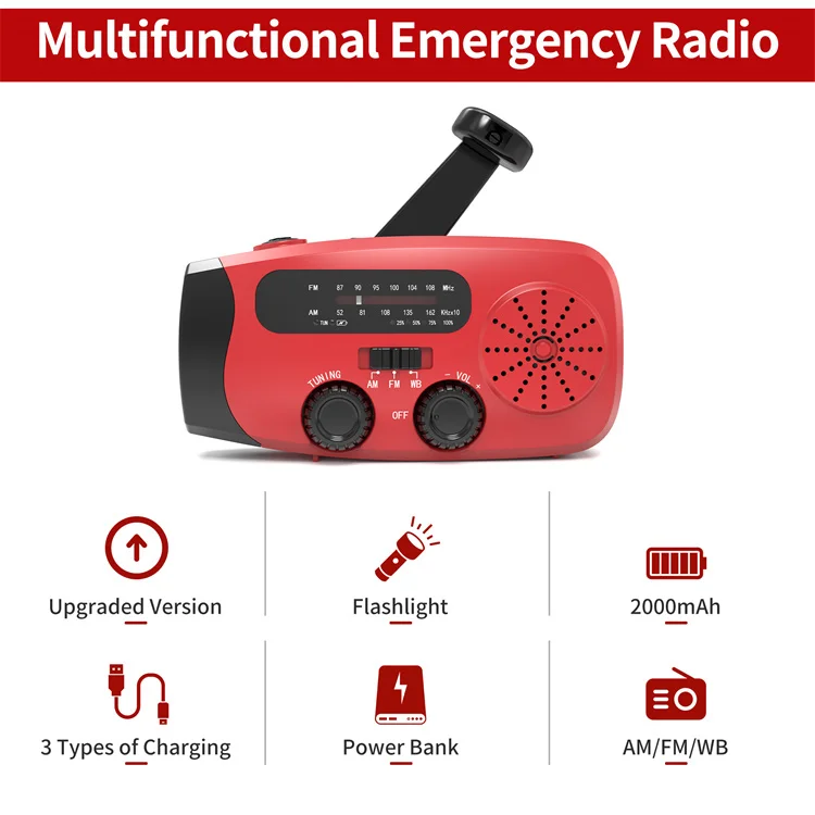 Emergency Survival Solar Products Kit Weather Radio Hand Crank Self ...
