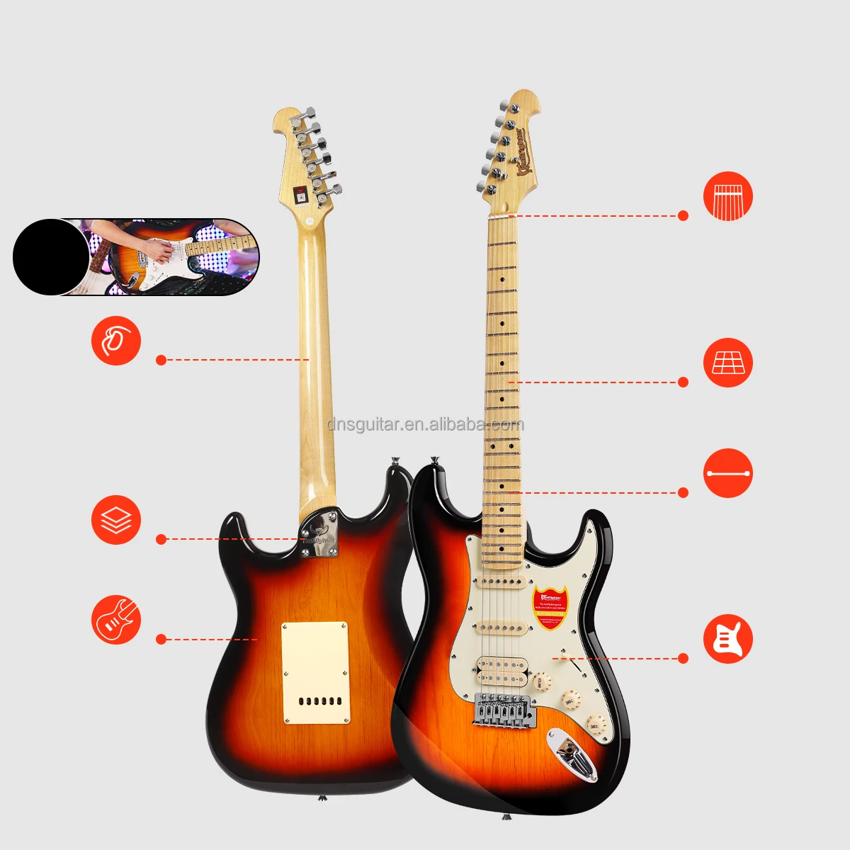 Bullfighter 22 Frets Electric Guitar Kit - DIY Custom 6 String Electric ...