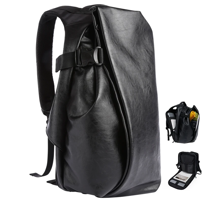 Causal Backpacks Black Waterproof Mochila Anti Theft Travel Laptop Pu ...