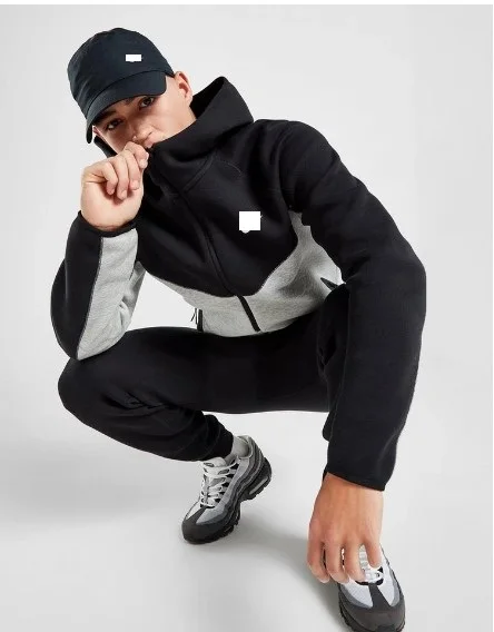 Custom Tech Fleece Tracksuit Logo Jogger Sweatsuit Men Customized Fall ...