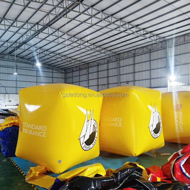 Yellow Color 1.5m Square PVC Inflatable Floating Buoy