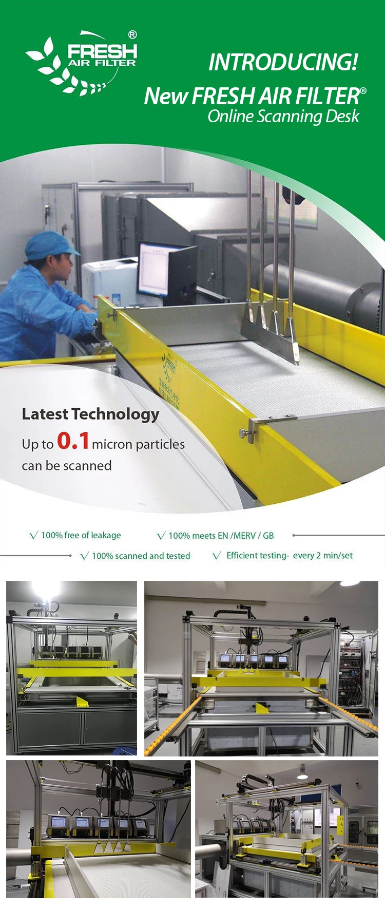 Ventilation System Hepa H13 H14 Medium Efficiency Fiberglass Combined ...