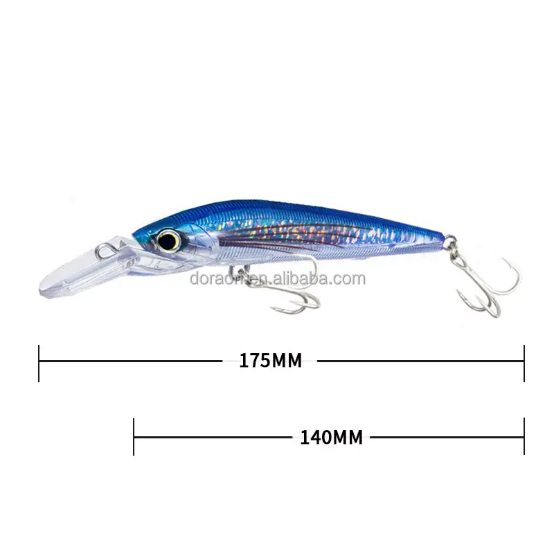 Big Game Deep Diving Fishing Lure 14cm 49g 3D Crystal Prism Minnow ...
