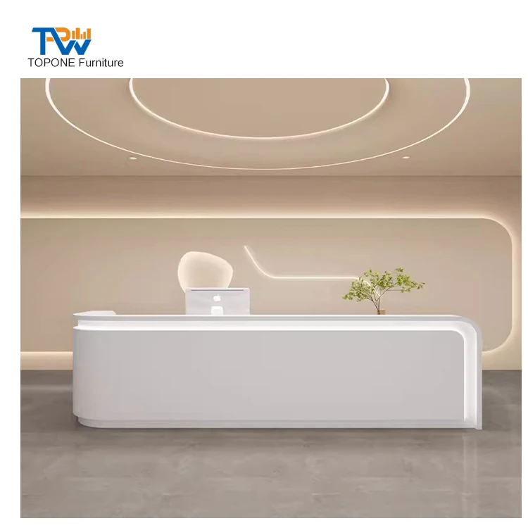 Light Up Hair Salon Reception Desk White,Small Reception Desk Beauty ...