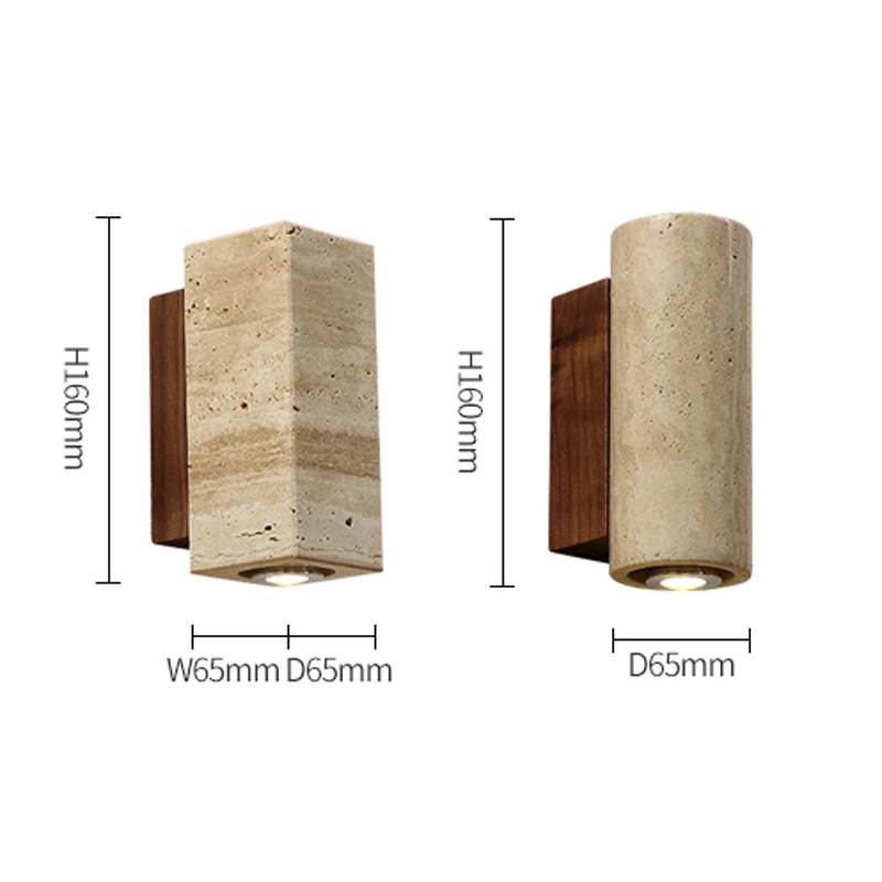 Travertine Stone LED Wall Light for Home Decor - Wabi Sabi