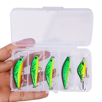 5pcs Box Minnow Baits Kit Wobbler Crankbaits With Box Fishing Lure Set ...