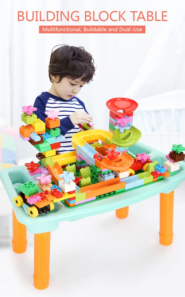 Multifunctional Diy Slide Balls Rolling Track Block Toy Building Blocks ...