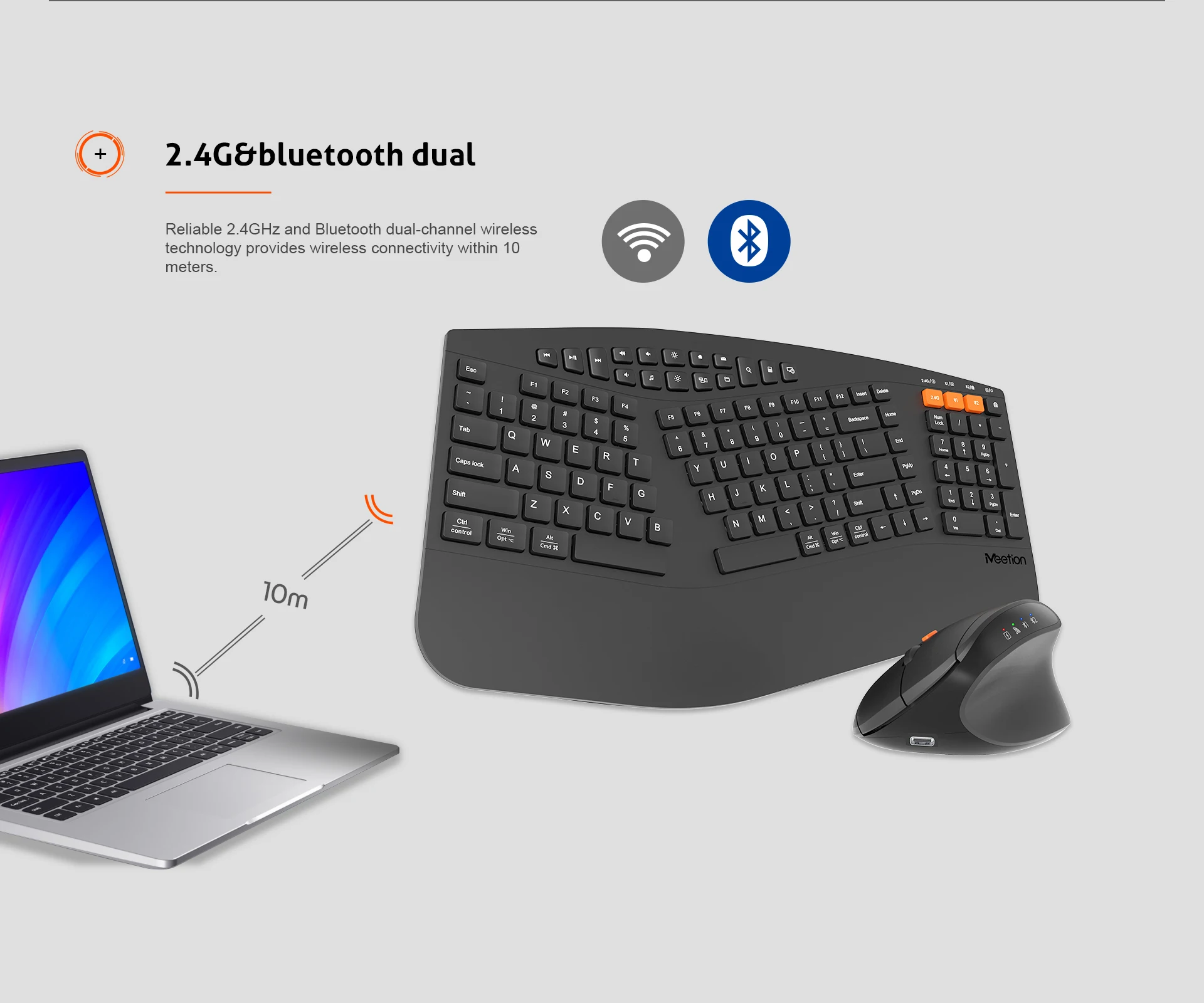 Meetion Directorb Split Keyboard Ergonomic Split Dual Model Windows Mac