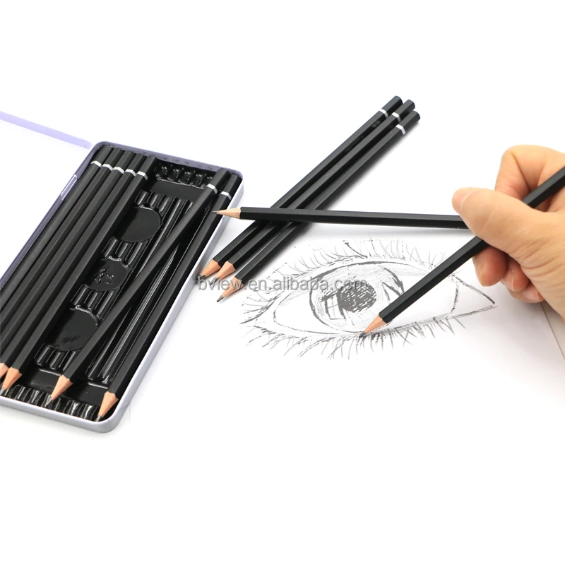 10B, 8B, 6B, 5B, 4B, 3B, 2B, B, HB, 2H, 4H, 6H 12 Pieces Drawing ...