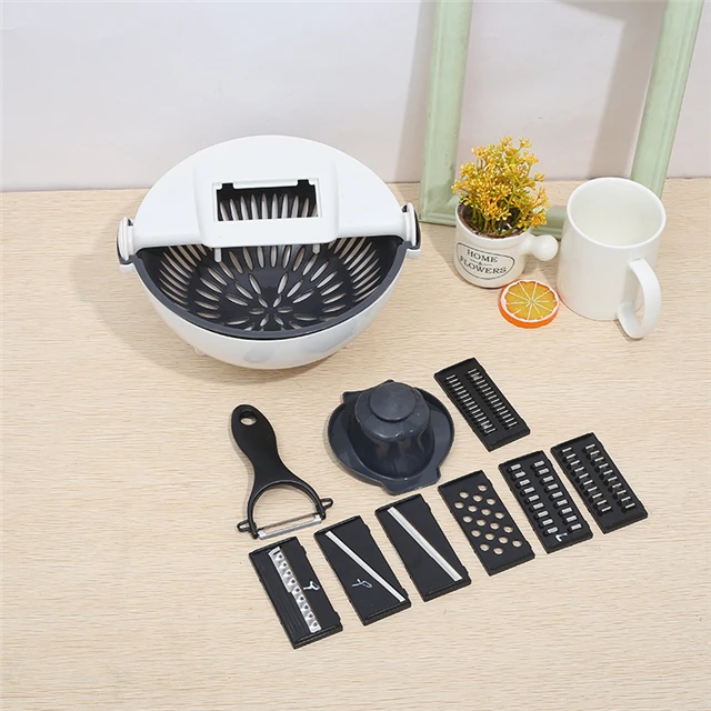 Kitchen Multi Functional Shredder Wet Fruits Drain Basket Blade Cutter ...