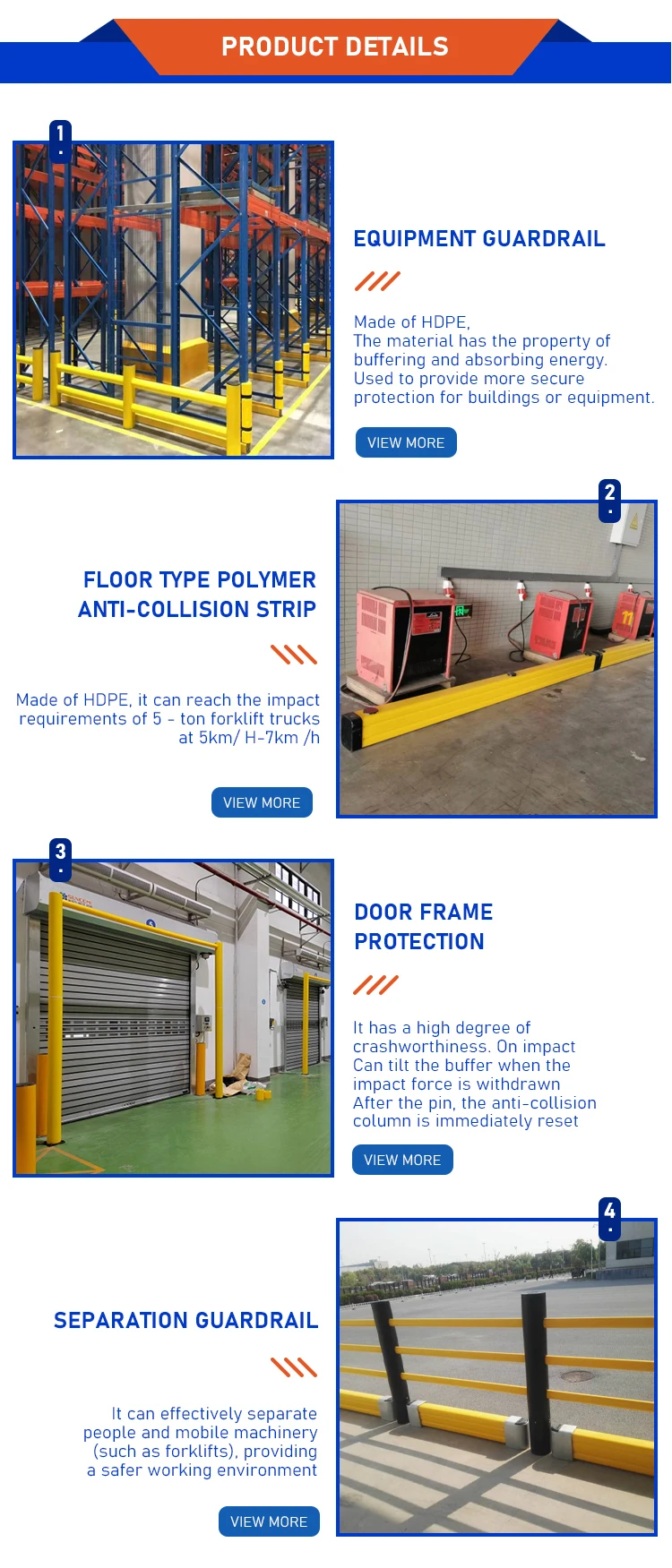 New Warehouse Racking Protection Safety Bollard Flexible Barrier ...