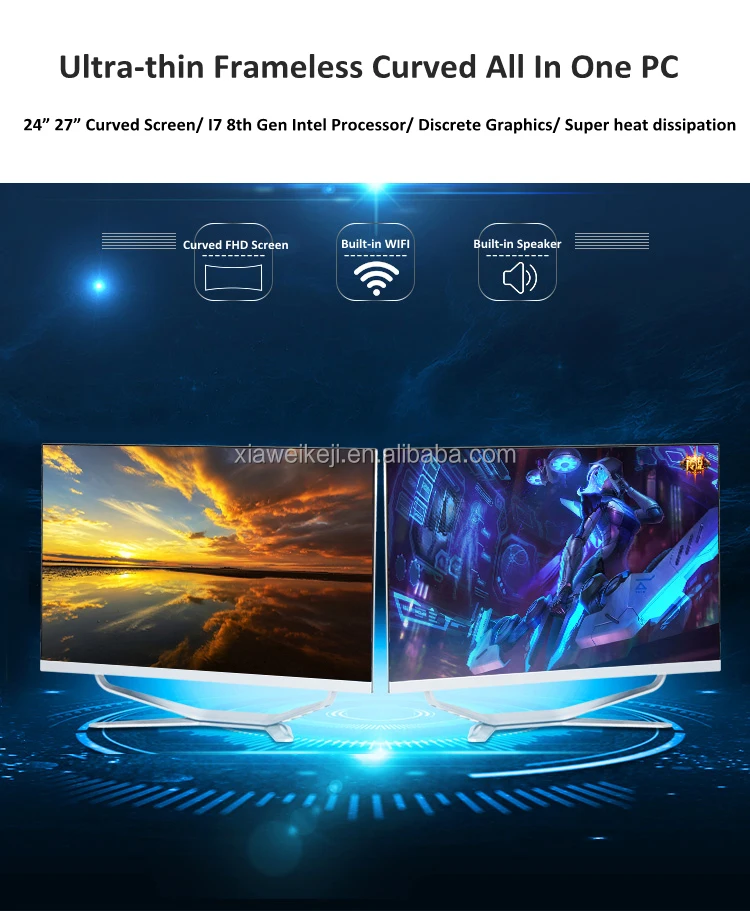 Curved Screen All In One Machine I3 I5 I7cpu Computer 4k Gaming ...