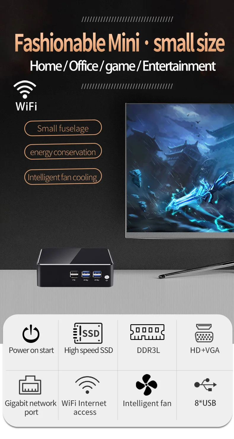 Mini Pc case Win11/10 I3 4005U/i5 4200U/i7 4500U Ddr3L 8gb Ssd 128gb ...