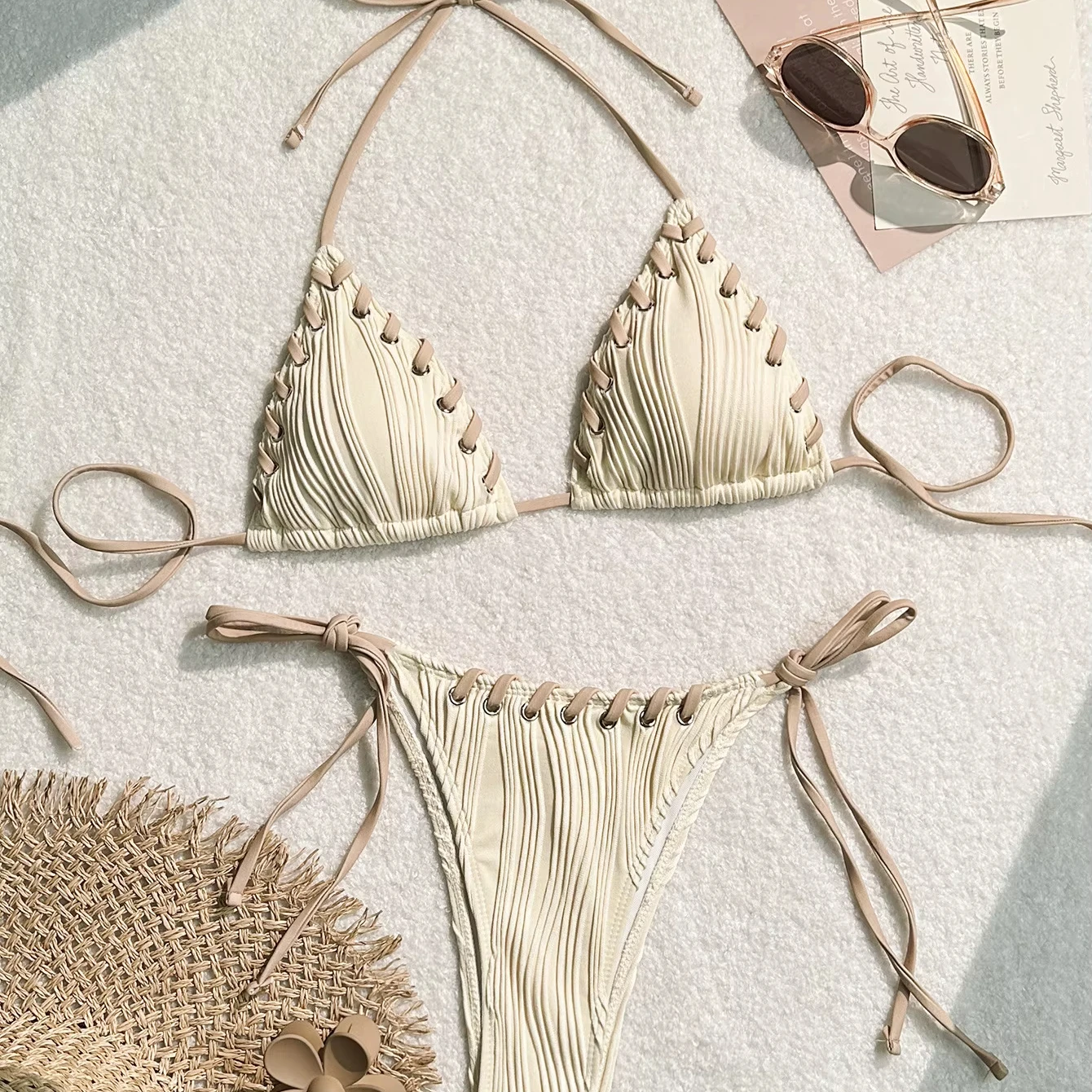 String Thong Bikinis 2024 Women Sexy Triangle Swimsuit Brazil Tong ...