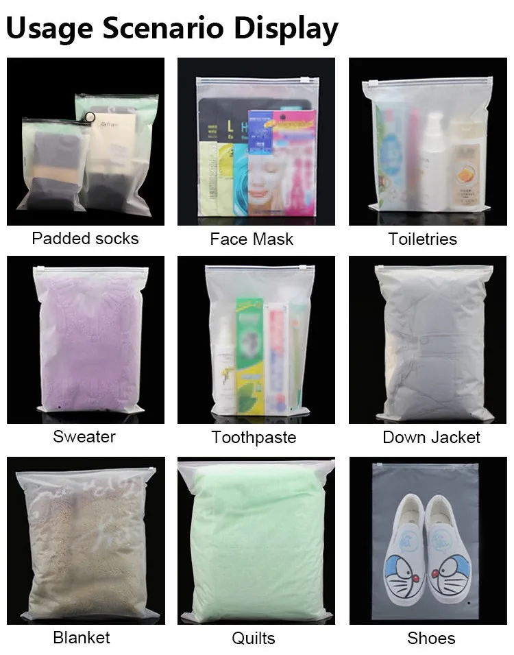 Custom Matte Print PE Zipper Lock Poly Bag for Clothes