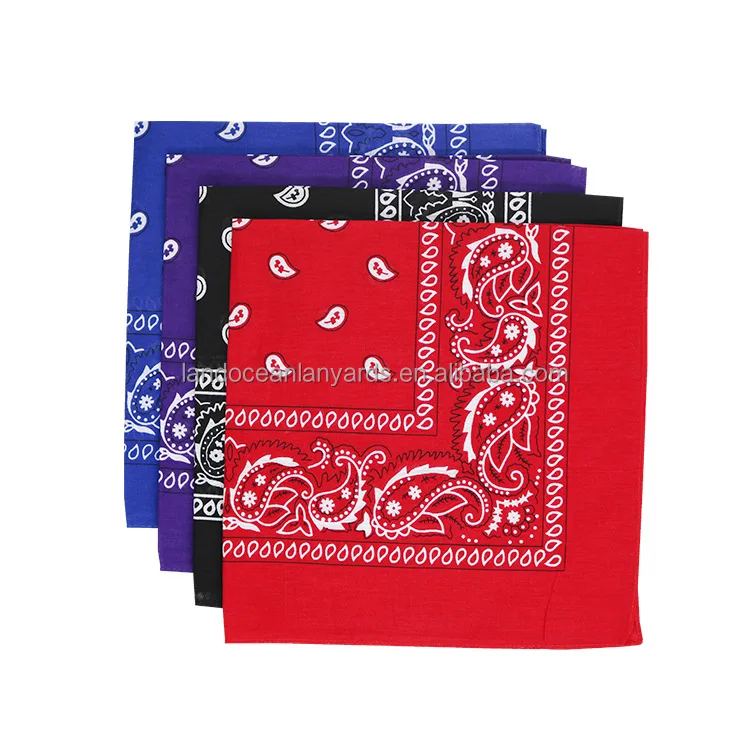 Double-Sided Printed Paisley Cotton Bandana Scarf for Sports & Outdoor ...