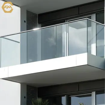 Frameless Glass Balustrades Aluminum Outdoor Balcony Fence U Shape ...