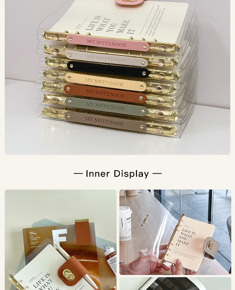 Customizable Transparent PVC A5 Ring Binder Notebook