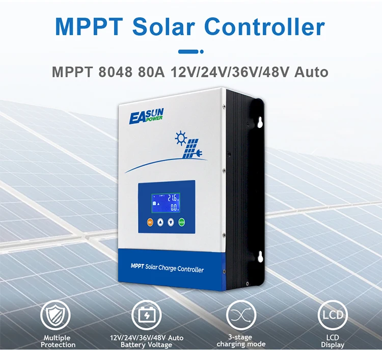 Mppt Solar Controller 80a 12v/24v/48v Solar Charger Battery Charger Max 150vdc Charge Controller ...