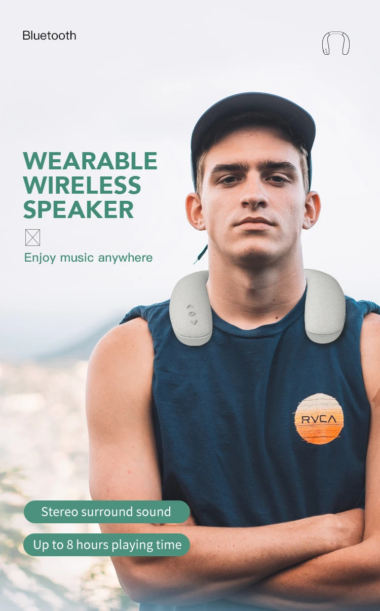 Rockmia Ear-Free Neckband Speaker - Portable Bluetooth 5.0