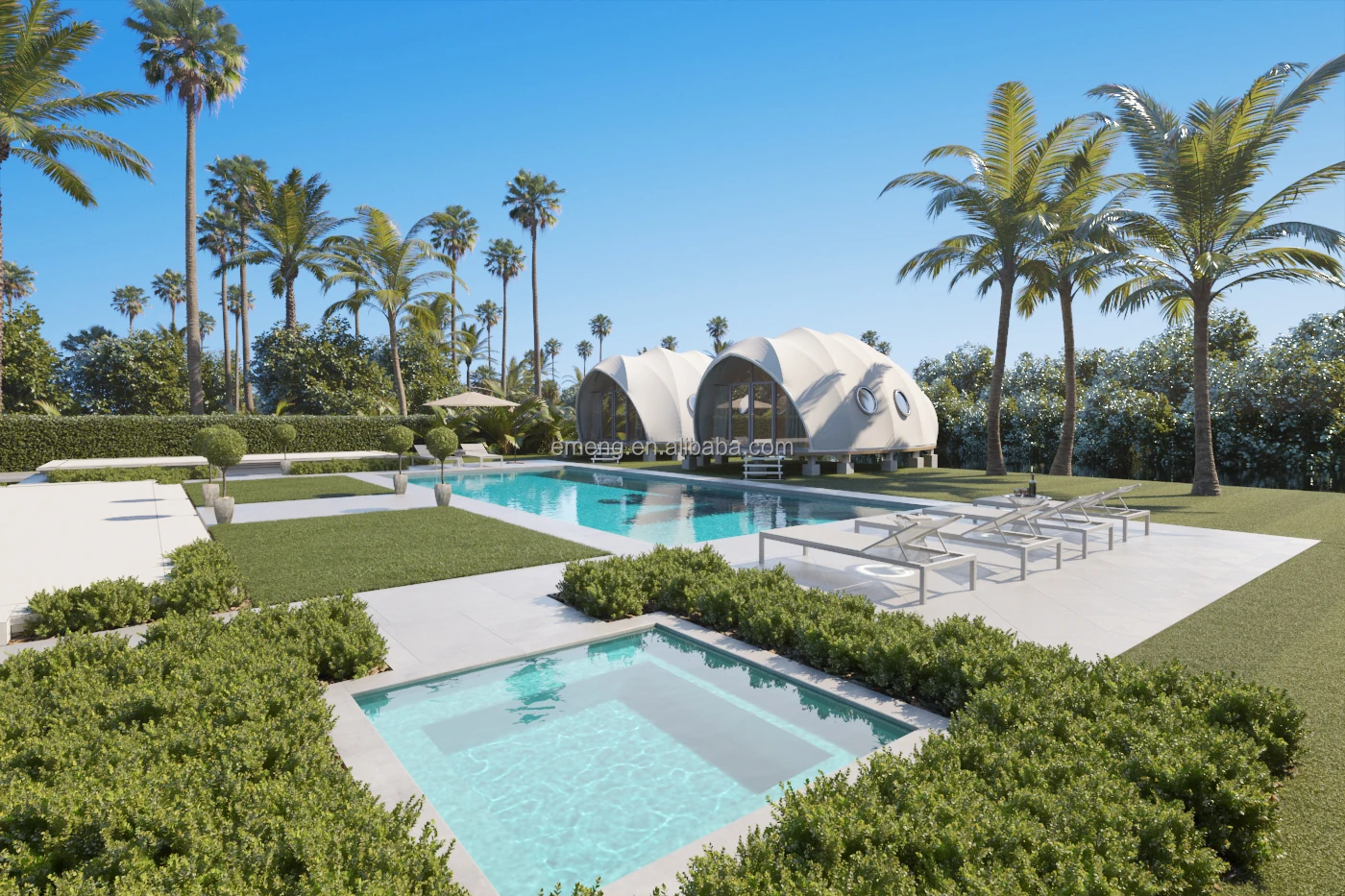 Luxury Outdoor PVDF Cocoon-Shaped Resort Hotel Tent House